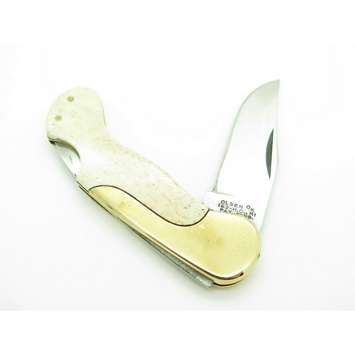 Olsen OK 162 Lil Brassy Seizo Imai Seki Japan Folding Lockback Pocket Knife Vintage Old Stock