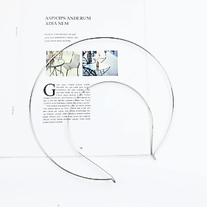 Lawie 6 Pack 2 Layer Metal Silver Queen Goddess Angel Halo Crown Headband Thin Hairbands Tiara Hair Hoops DIY Craft Plain Base Wedding Bridal Headpieces Prom Halloween Party Hair Accessories