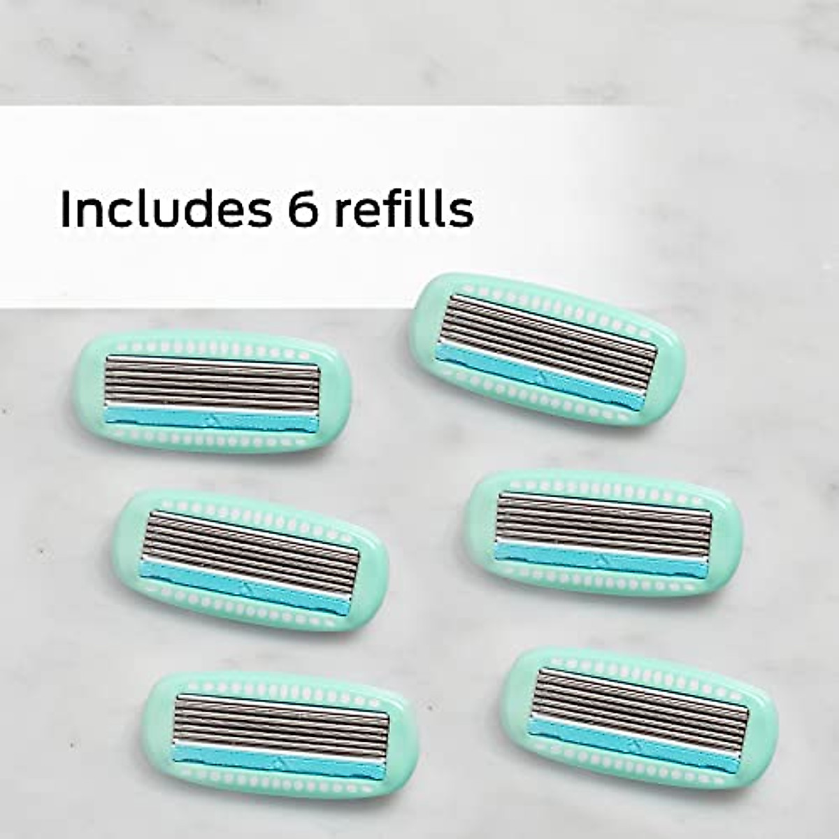 Schick Hydro Silk Moisturizing Razor Blade Refills for Women with Shower Hanger, 6 Count (Pack of 1)