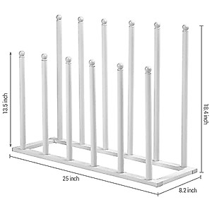 MyGift Modern White Metal Free Standing Boot Shoe Rack Organizer, Tall Boot Shaper Storage Stand, Holds up 6 Pairs of Tall Boots