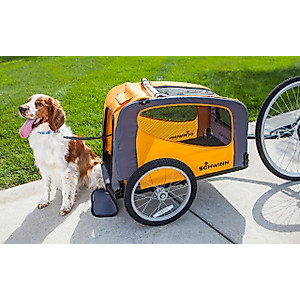 Schwinn 13-SC315 Rascal Bike Pet Trailer, For Small and Large Dogs, Lightweight, Tow with Bicycle, Up to 50 lbs. Small, Orange/Grey