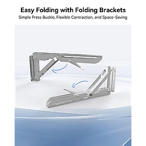 ZeroPone Stainless Steel Folding Wall Shelf 72L x 12W Inch,Stainless Steel Folding Drop-Down Food Shelf Stand,for Kitchen, Restaurant, Garage, Laundry Room, Food Truck, Window Service