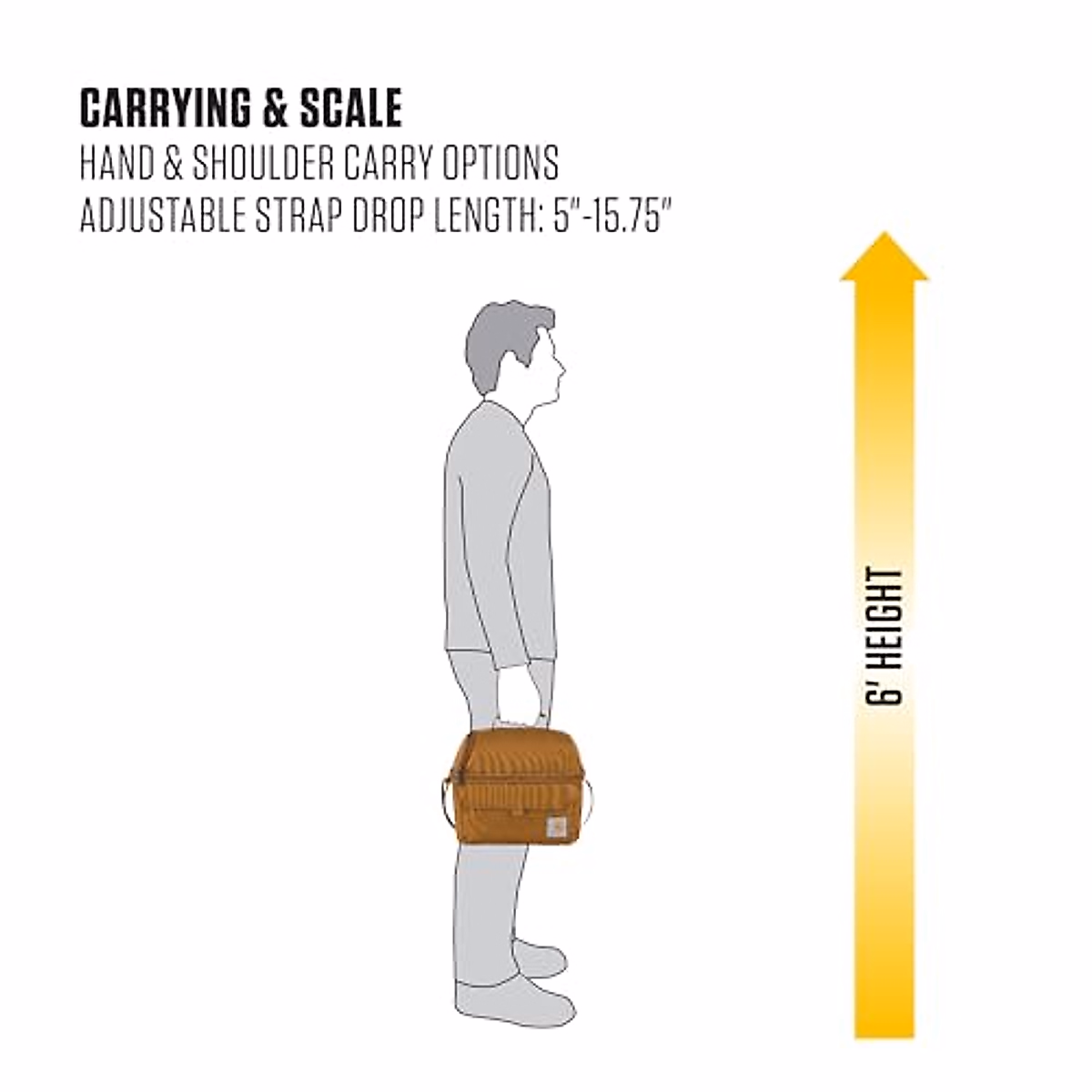 Carhartt 12 Can Two Compartment Lunch Box | Durable, Fully-Insulated Lunch Bag for Women & Men, Large Lunchbox (Black)