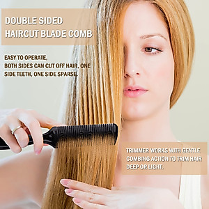 5Pcs Professional Trimmer Razor Dual Side Scissors for Hair Thinning, Slim Haircuts & Barber Grooming - Comb, Brush, Double Edge Blade in 5 Colors