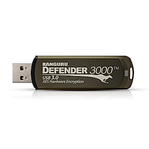 Kanguru Defender 3000 – 16 GB Hardware Encrypted Flash Drive - FIPS 140-2 Level 3 Certified - SuperSpeed USB 3.0 – Water Resistant