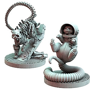 Rebel Studio Nemesis Space Cats Collectible Miniatures - Enhance Your Gameplay with 4 Plastic Cat Miniatures! Ideal for Collectors, Ages 14+, 1-5 Players, 1-2 Hour Playtime, Made