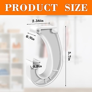 6PCS Hanging Closet Rod Support 3/4 Closet Bracket J-Shaped Closet Shelf Rod Holder for Wire Closet Shelving, Cabinets Storage and Curtain