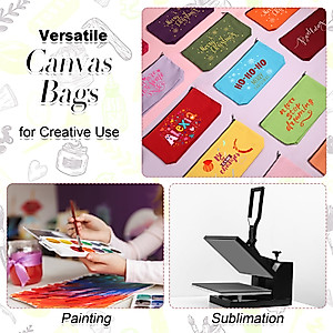 Jetec 60 Pcs Canvas Makeup Bags Bulk Cosmetic Bags Zipper Pouches Multicolor DIY Craft Pencil Bag Pencil Pouch Multipurpose Canvas Toiletry Bag for Travel Women Girls Pencil Craft (4.3 x 7.1 Inch)