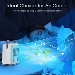 3 in 1 Personal Air Conditioner Fan for Office - Mini Portable AC Evaporative Air Cooler Fan w/Auto Timer, Adjustable Wind Direction, 18 Oz Large Water Tank, Low Noise, Ideal for Small Room Indoor