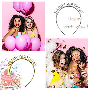 Lawie 10 Pack Bulk Gold Silver Happy Birthday Headbands Thin Plain Blank Hard Base Plastic Headbands Skinny Hair Bands Clasps Tiara Crown Hair Holder DIY Arts and Crafting Party Headpiece Accessories