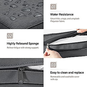 LAUSAINT HOME Outdoor Patio Furniture, 7 Pieces Outdoor Sectional PE Rattan Wicker Patio Furniture Sets, All Weather Garden Conversation Seat with Cushion and Glass Coffee Side Table (Grey)