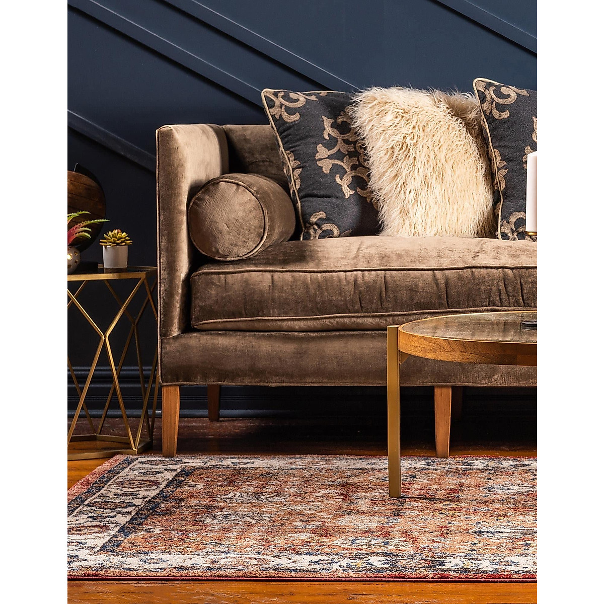 Rugs.com Eden Collection Rug – 9' x 12' Terracotta Medium Rug Perfect for Living Rooms, Large Dining Rooms, Open Floorplans