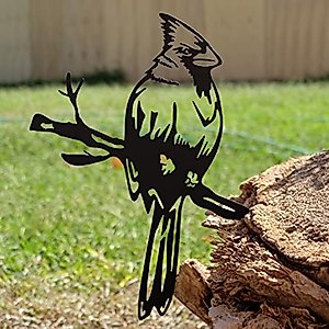 renovatio Metal Cardinal Bird - Metal Birds Yard Decor - Metal Yard Art - Tree Decorations Outdoor - Cardinal Figurine - Backyard Decor - Garden Gift - Patio Decor - Christmas Decorations Outdoor