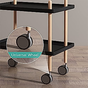 N&V Double Layer Trolly Side Table (Black)