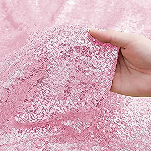 Sugargirl Pink Sequin Backdrop Curtain 2 Panels 2FTx8FT Glitter Pink Background Drapes Sparkle Photography Backdrop for Party Wedding Birthday Wall Decoration