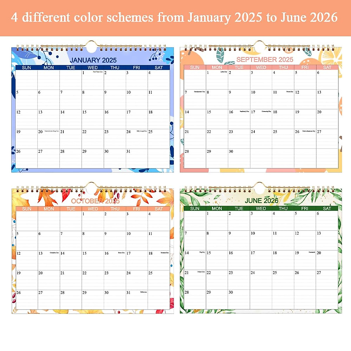 Calendar 2025-2026 - Wall Calendar from Mar 2025 to Oct 2026- Monthly Calendar with 140gsm Thick Paper for Planning and Organizing for Home or Office, 8.5 x 11 In Wall Calendar 2025-2026