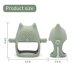 Drop Resistant Silicone Baby Teether Toy for 3+ Month Infants, Baby Chew Toy for Sucking Needs, Hand Pacifier for Breast Feeding Babies, BPA Free (Dusty Lilac)