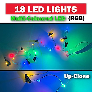 Zabolight Beard Lights, 18pcs LED Colorful Christmas Clip On Facial Hair Lights for Men in The Holiday Spirit, Great Gift (Multi-Color Beard Light)
