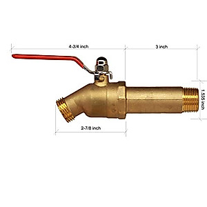 House Mods HMP011 LF Compliant Brass 3/4" MIP Water Heater Drain/Flush Valve(Full Port, Ball Valve, 3 inch Shank, W/ Garden Hose Cap)