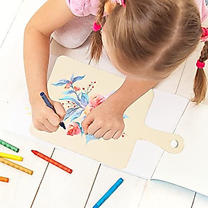 DYaprigo 15 Pack Mini Unfinished Wood Cutting Board with Handle, Wooden Charcuterie Cheese Chopping Board, Wood Craft Paddle for DIY Craft, Painting, Christmas Home Decor(9.4" x 5.5" x 0.14")