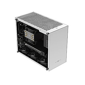 MATX PC Case in Mini-Size, Portable Gaming Computer Case, Aluminum Micro ATX Case for DIY Installation Silver