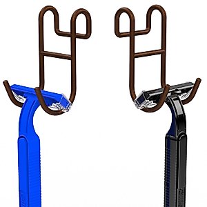 Jovware Bronze Shower Caddy Hooks, Shower Caddy Hooks Bronze, Razor Hanger for Shower, Bronze Shower Shelf Hooks, Shower Hooks for Loofah, Bronze Razor Holder 2 Pack Open