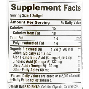 Spring Valley - Flaxseed Oil 1200 mg, 200 Softgels