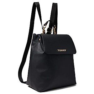 Tommy Hilfiger Kendall II Flap Backpack-Saffiano PVC Black One Size