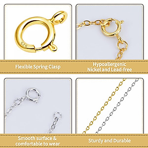 6PCS 925 Sterling Silver Necklace Extender, 18K Gold Plated Chain Extenders for Necklaces, Anklet Bracelet Extender Silver Gold Necklace Extenders for Women Jewelry Making (Gold & Silver, 1 2 3 Inch)