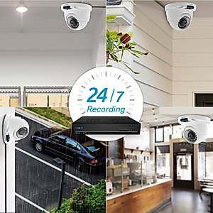 Reolink 4MP PoE Security Camera System Bundle, 8pcs 4MP IP Cameras, a 8CH NVR Pre-Installed with 2TB HDD(Include 4 x 18M Cat5 Cable)