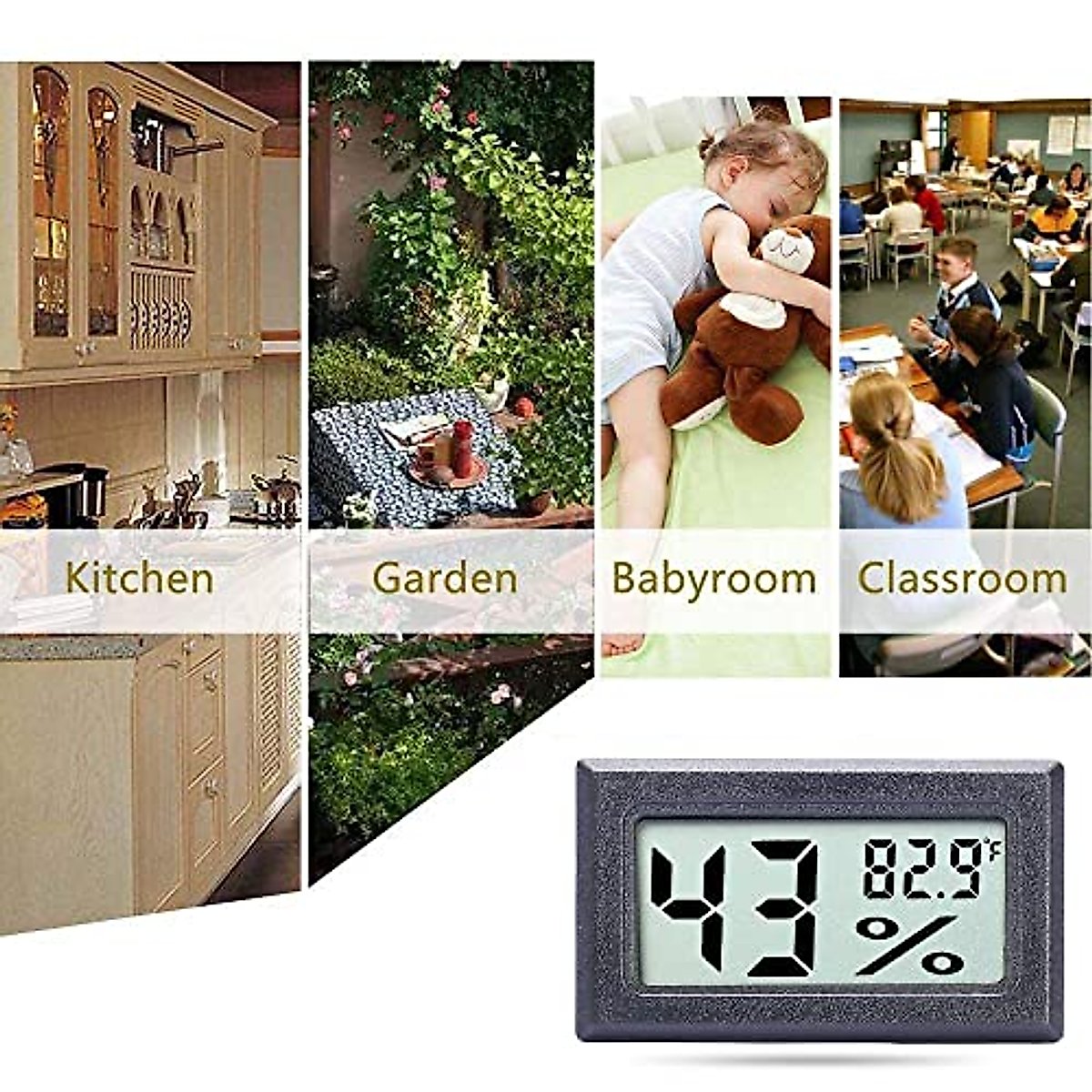 Goabroa Mini Hygrometer Thermometer Digital Indoor Humidity Gauge Monitor with Temperature Meter Sensor Fahrenheit (℉)