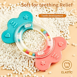 Bu-buildup 9 pcs Baby Rattle Teething Toys, Baby Rattles Toys, Infant Shaker with Storage Box, Grab and Spin Rattles for Newborn Girl Boy, Odorless Infant Toys for Babies 0-6-12 Months