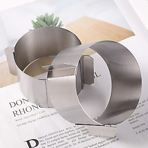 Hemoton Mousse 4Pcs (2.5-4 Inch) Cake Mold Rings, Small Stainless Steel Adjustable Round, Mold Cake DIY Baking Mould Tool Cake Ring