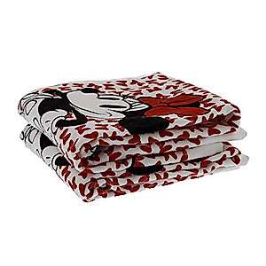 Disney 100% Cotton Kitchen Towels, 2pk, Perfect for Drying Dishes & Hands, Absorbent, Light Weight, and Adorable- Machine Washable- 16” x 26” - Minnie Red Bows
