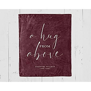 Mini Chic Personalized A Hug from Above Blanket, Husband in Heaven Sympathy Blankets and Throws, Gift for Widow from Husband, Bereavement Gifts Loss of Husband