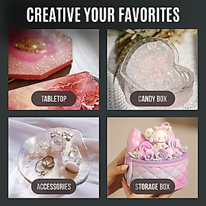 32OZ Epoxy Resin Kit, Crystal Clear Epoxy Resin Including 16OZ Resin and 16OZ Hardener, Bubbles Free Table Top Casting Resin for DIY Art, Jewelry, Crafts, Coating