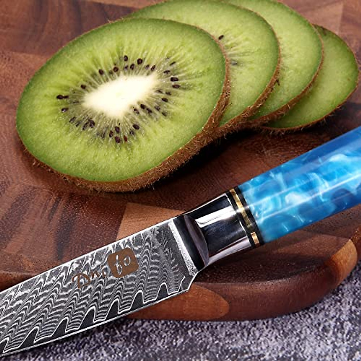 Dnifo Classic Paring Knife 3.5 Inch, Damascus Steel Japanese Knife - Sharp fruit knife for Peeling, Cutting, and Slicing - Non-stick Blade and Anti-rusting Forged Cutlery Knife