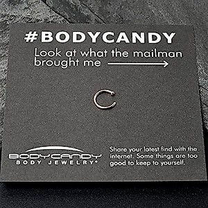 Body Candy Unisex Adult Solid 14k Rose Gold Nose Stud Hoop 5/16" 18 Gauge Body Piercing