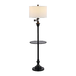 JONATHAN Y JYL3055A Cora 60" Metal/Glass LED Side Table and Floor Lamp Contemporary,Transitional for Bedrooms, Living Room, Office, Reading, Brass