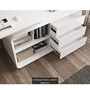 CZDYUF Office Desk Computer Desk Swivel Angle Multifunctional Desk White Office Furniture