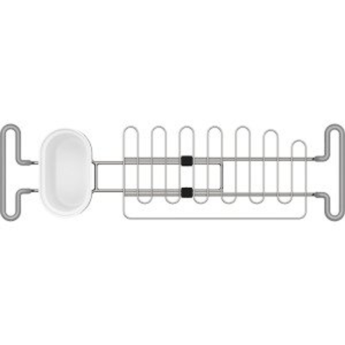 Kohler K-5473-0 Multi-Purpose Over-The-Sink Drying Rack, Caddy with Kitchen Towel Bar Holder, Soaking Cup. Expandable 14.6" to 17.6", White