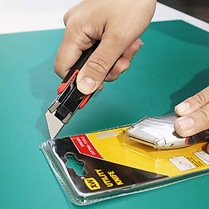 XW Self Retracting Safety Utility Knife, Auto Retractable Box Cutter of Assorted Colors, Extra 10 Blades Included, 3-Pack