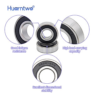 Huarntwo 6204-2RS Replacement Ball Bearing for Craftsman Poulan Husvarna 129895, 532129895 738220419: MTD Cub Cadet 741-0919, 941-0919: Toro 251-297, 251-381: Ariens 54123, 054123(2 pcs)