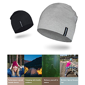 EMPIRELION 9" Multifunctional Lightweight Beanies Hats, Running Skull Cap Helmet Liner Sleep Caps for Men Women (Light Grey Mel., 1)