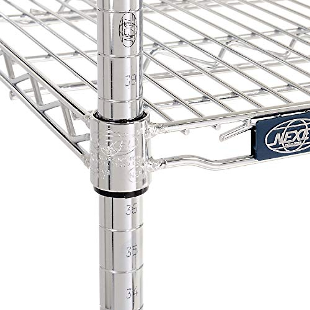 Nexel 14" x 72" x 63", 4 Tier Adjustable Wire Shelving Unit, NSF Listed Commercial Storage Rack, Chrome Finish, leveling feet