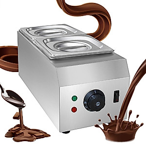 110V Chocolate Tempering Machine, 9 Lbs 2 Tanks Chocolate Melting Pot with TEMP Control，1000W Stainless Steel Electric Commercial Food Warmer For Chocolate/Milk/Cream Melting and Heating