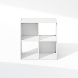 Furinno Pelli Cubic Storage Cabinet, Bookcase, Bookshelf, 4-Cube, White