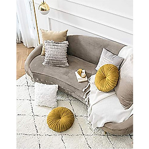 Icegrey Nordic Round Chair Cushion Throw Pillow for Couch Sofa Bed Pillow Yellow Diameters 15.7"