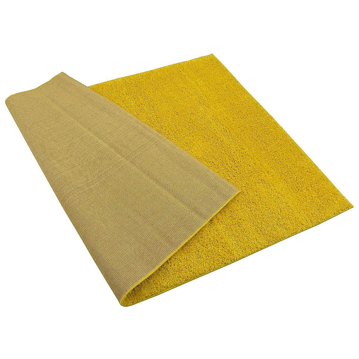 SOHO Shaggy Collection Solid Color Shag Area Rug Rugs 7 Color Options (Yellow, 8 x 10)