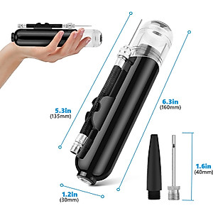 BROTOU Ball Pump & Bike Pump, Inflate Air Pump with 3 Needles, 2 Nozzles and 2 Bike Tire Valve Adapter Hand Pump Kit for Soccer Ball, Basketball, Volleyball, Balloons, Bikes